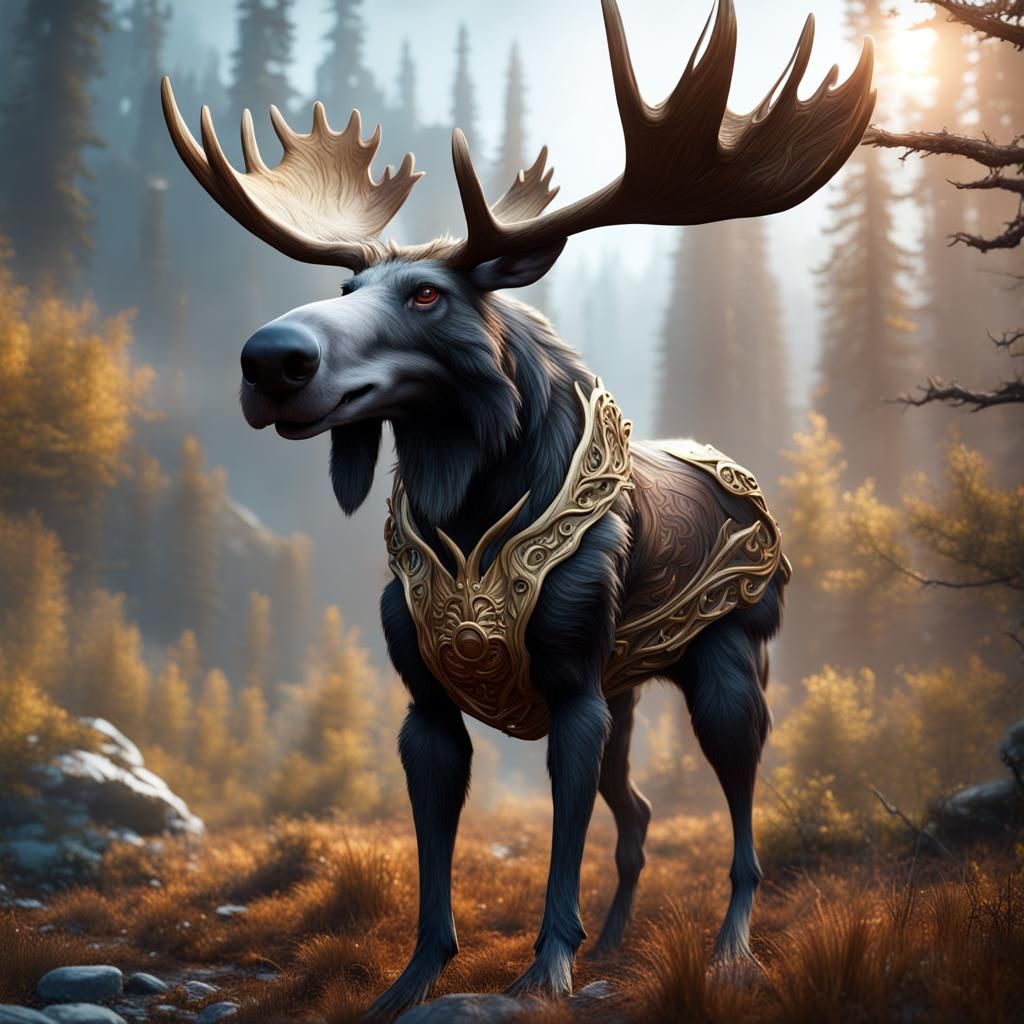 Moose dog - AI Generated Artwork - NightCafe Creator