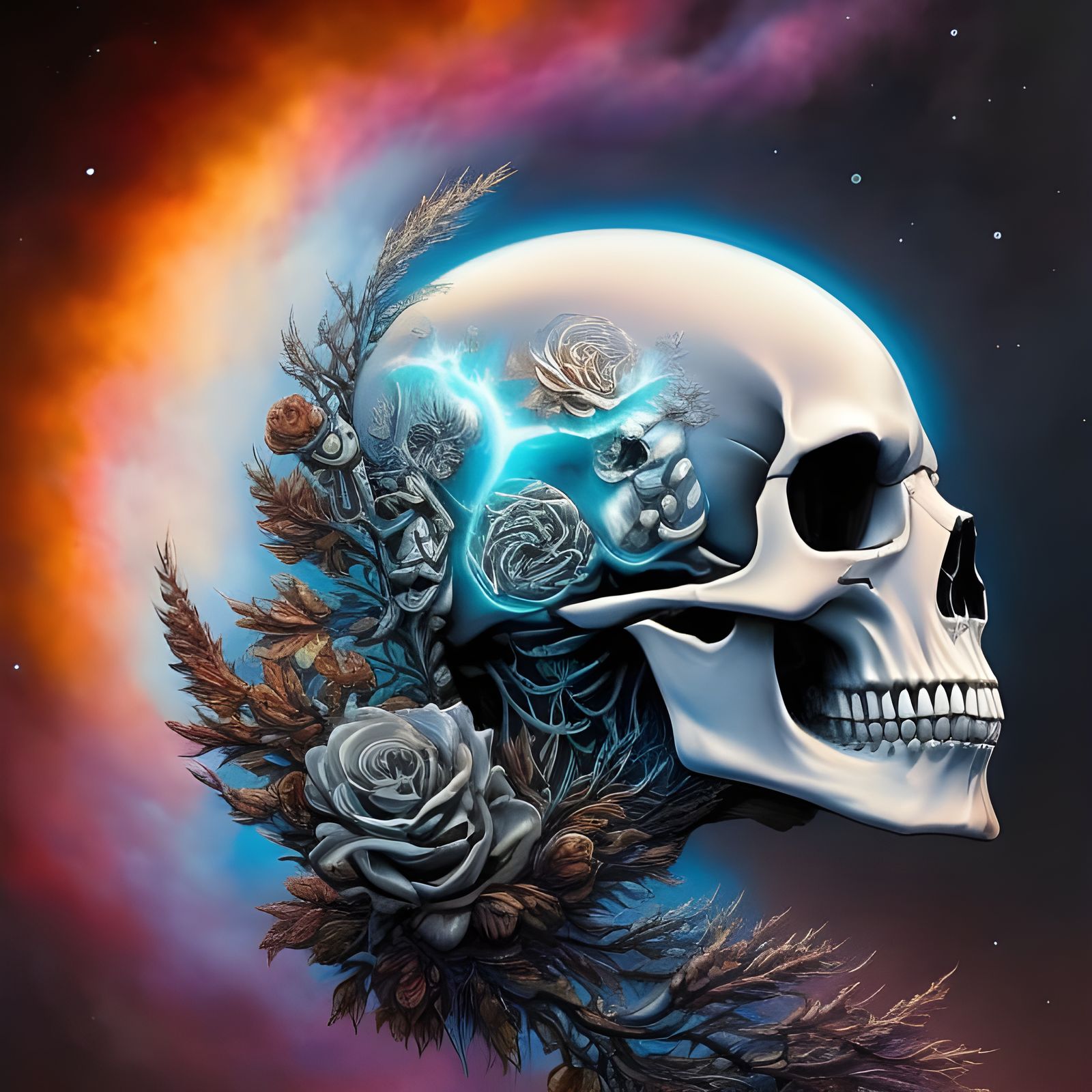 Cosmic Skull 2 - AI Generated Artwork - NightCafe Creator