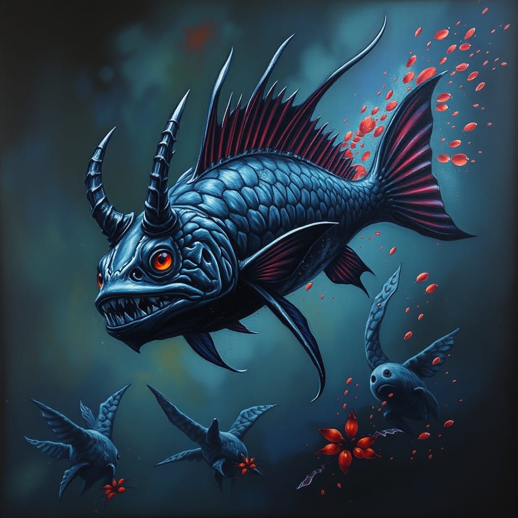 A rare black sea devil fish #1 - A rare black sea devil fish...