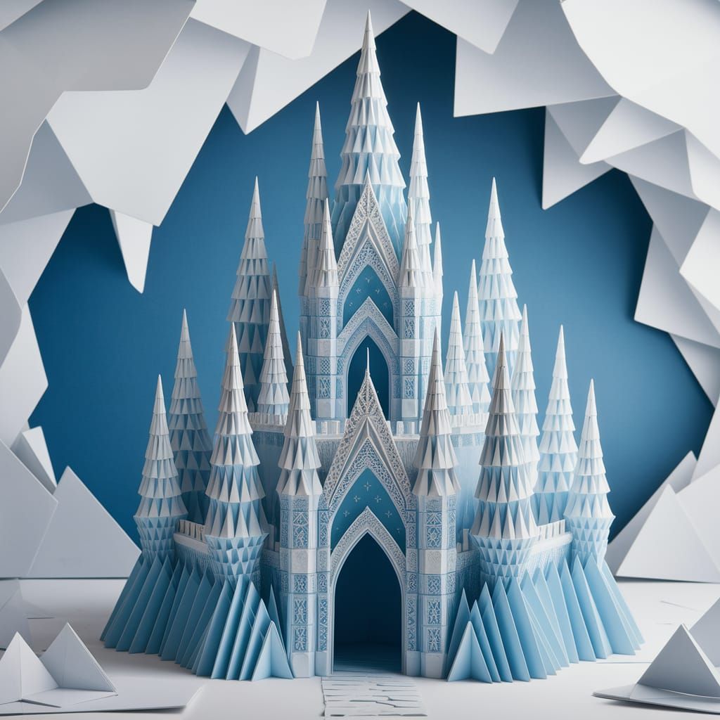 Frosted Paper - Ethereal Origami Ice Castle Made of Paper