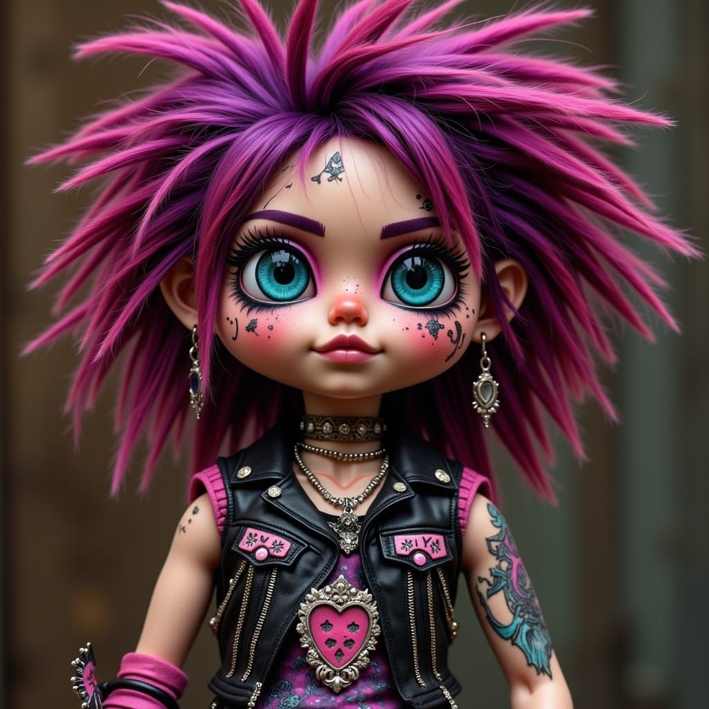 Punk Doll - Dark Punk Ragdoll Portrait