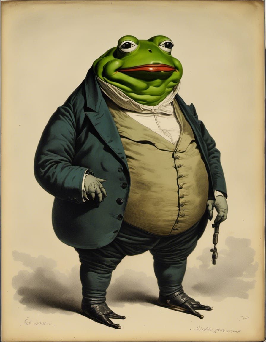 "French Victorian obese Kermit the Frog" - AI Generated Artwork ...