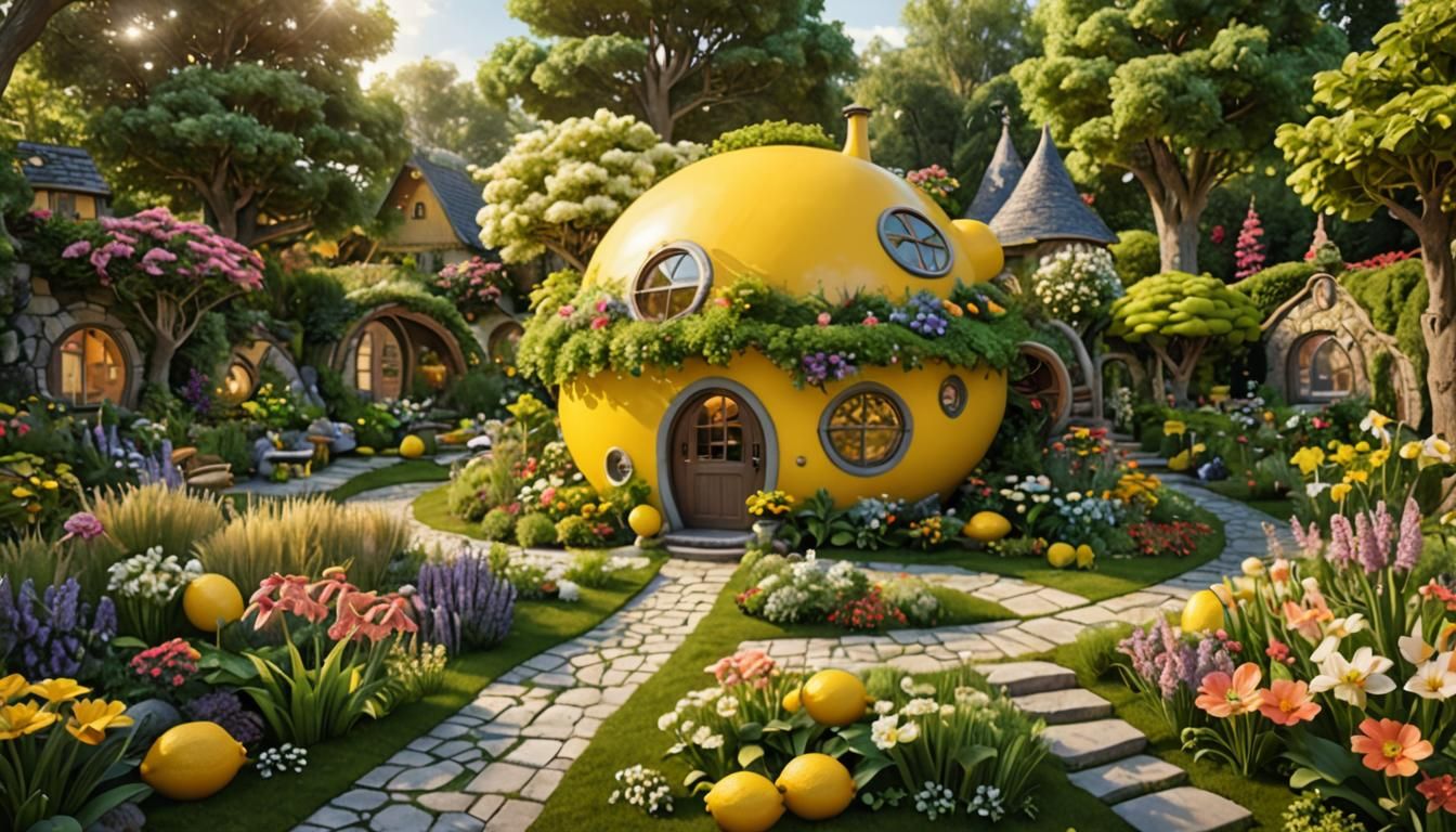 A lemon house - AI Generated Artwork - NightCafe Creator