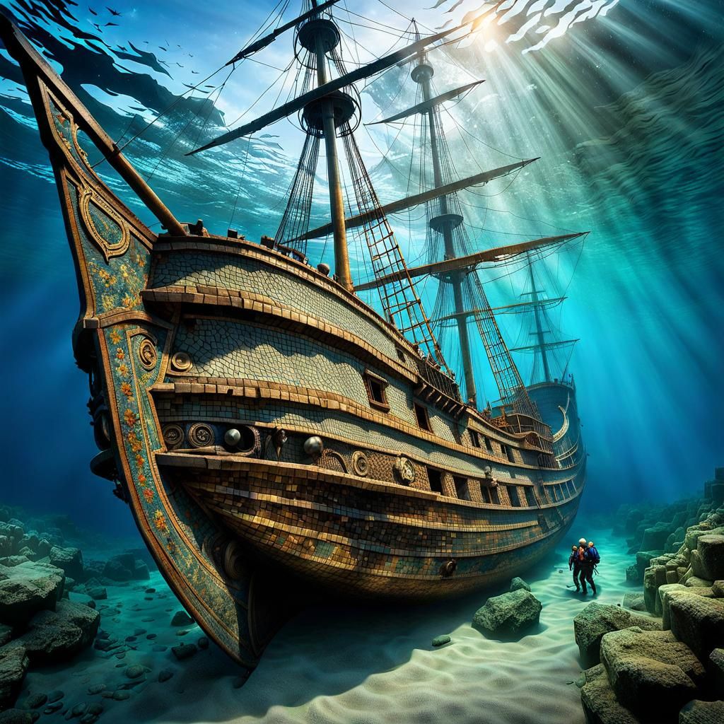 sunken ship - AI Generated Artwork - NightCafe Creator