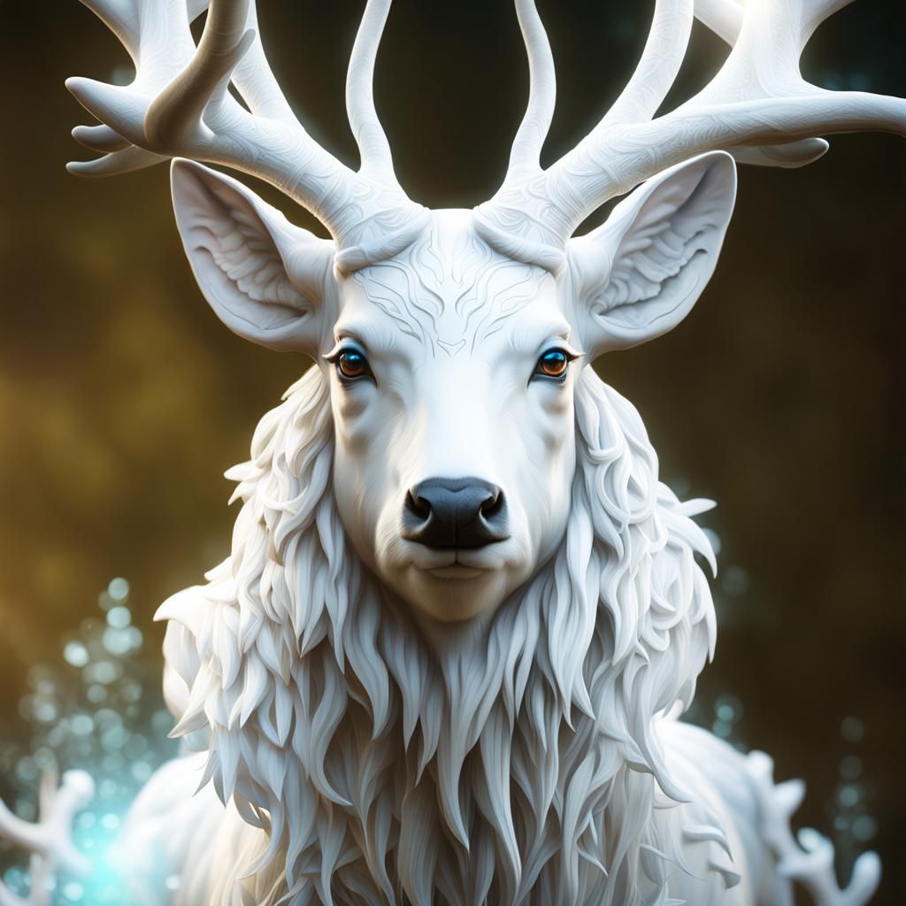 white deer - AI Generated Artwork - NightCafe Creator