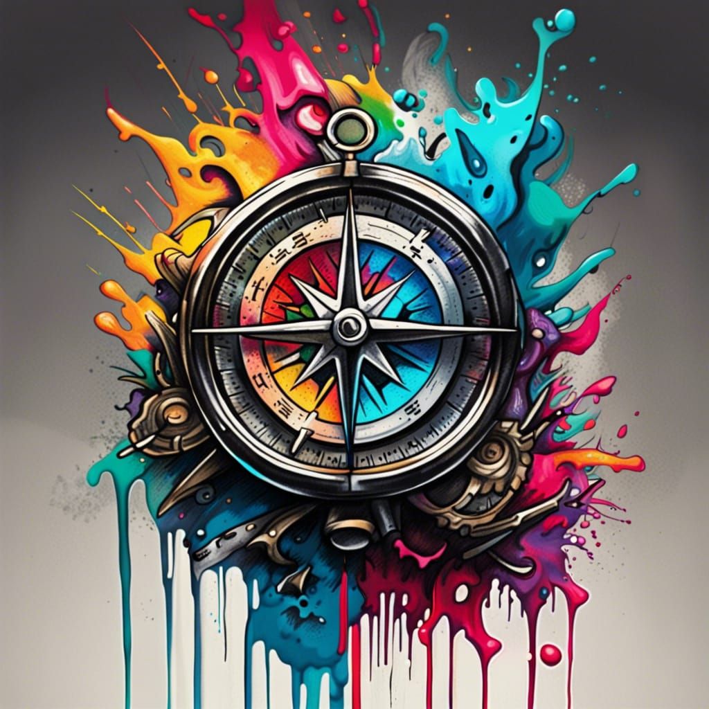 Tattoo designs of compass 4 - AI Generated Artwork - NightCafe Creator