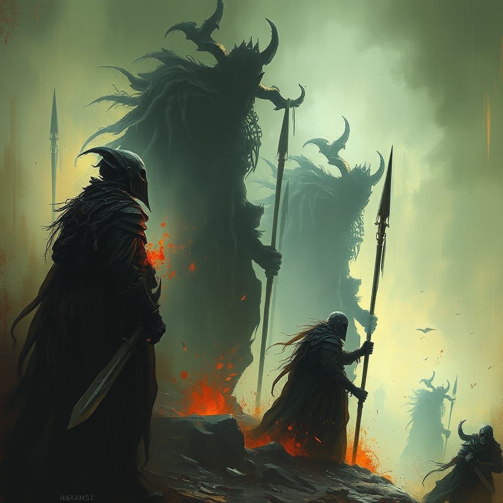 Dark Fantasy Plague Scene in the Style of Gustave ... - AI Art