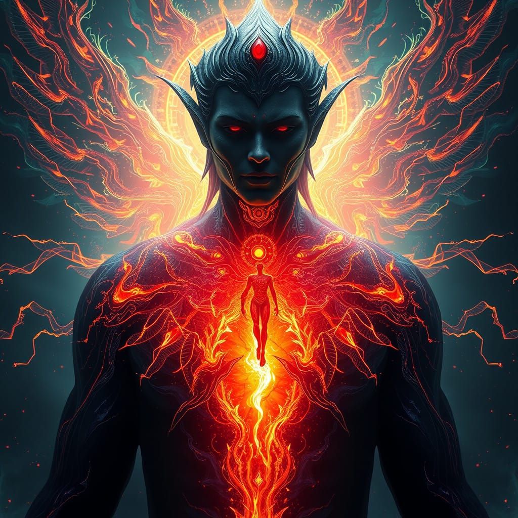 Divine Entity Unveiled: A Human's Astral Form in A... - AI Art
