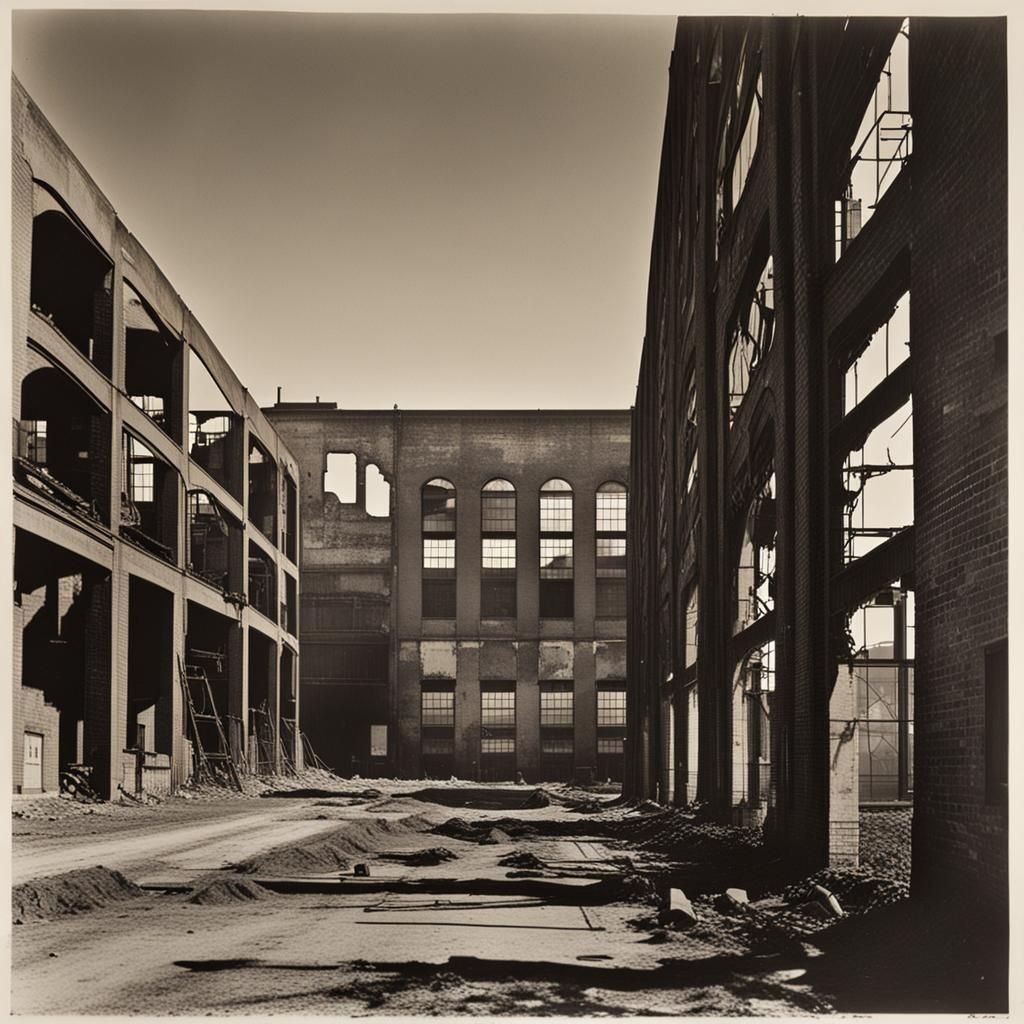 Closed-down Factory: Idea: The skeletal remains of a factory, its ...