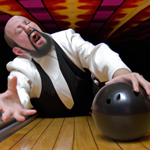 Priest performing an exorcism on a possessed bowling ball. - AI ...