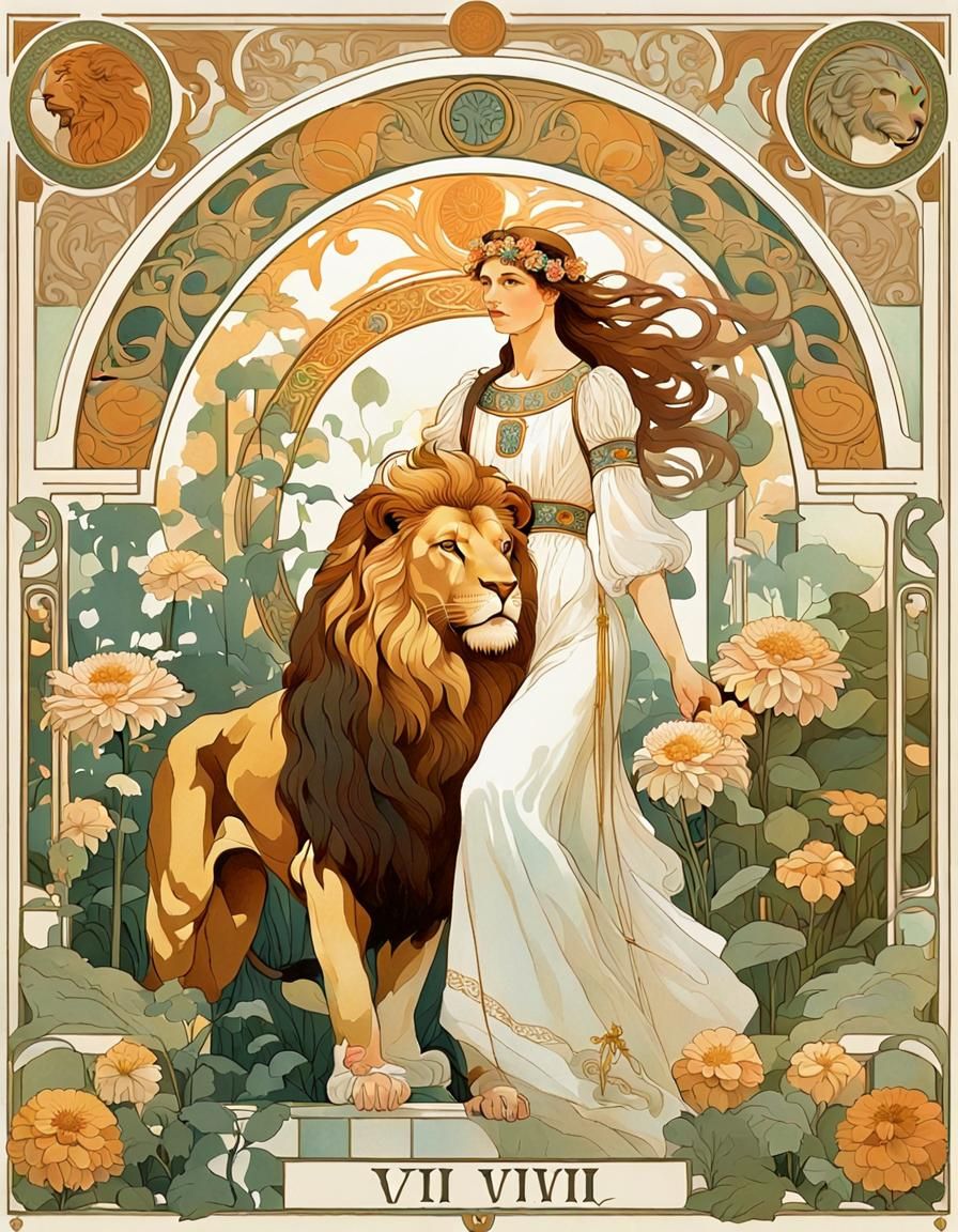 Strength tarot Card VIII - AI Generated Artwork - NightCafe Creator