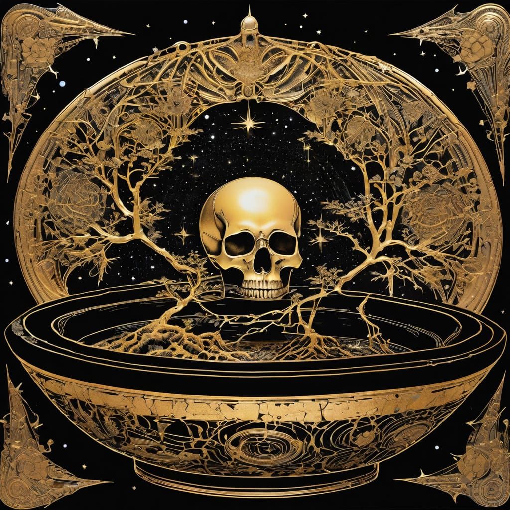 Ethereal Tarot Rose Creature amidst Cosmic Stars - AI Art