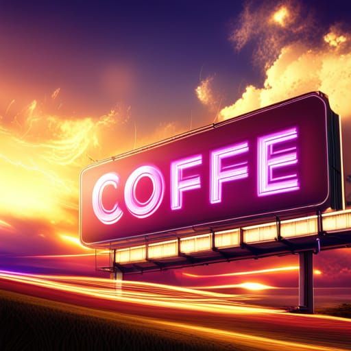 Beautiful billboard "Coffee" - AI Generated Artwork - NightCafe Creator