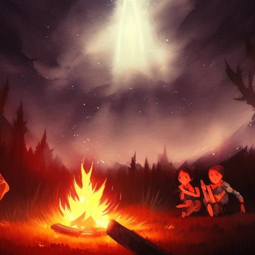 Campfire - AI Generated Artwork - NightCafe Creator