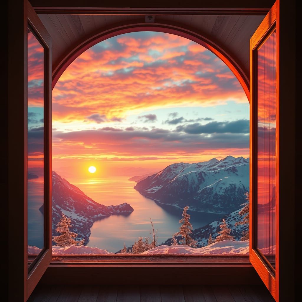 A view out of the sauna window - Hyperrealistic Sauna Window...