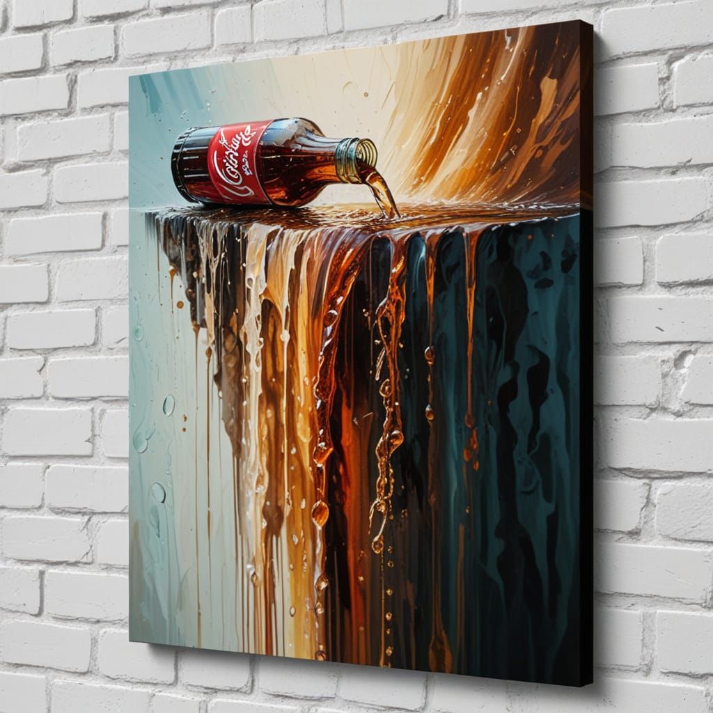 Coca-cola waterfall - Coca-Cola Waterfall as Oil Painting
