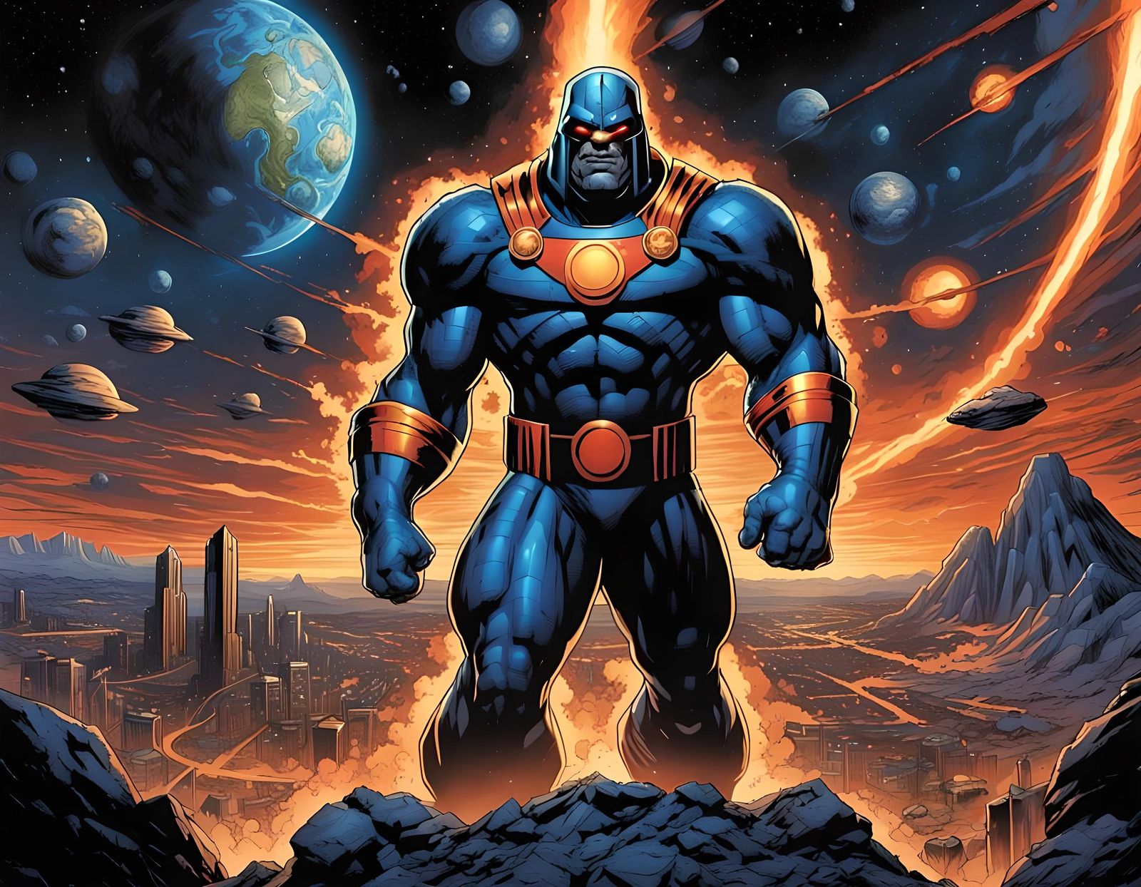 Darkseid Lording over the planet of Apokolips - AI Generated Artwork ...