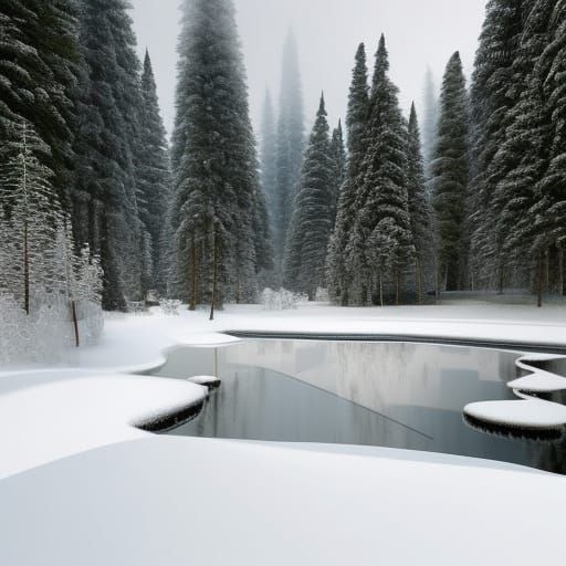 White snow and the mirror ; photorealistic ; beautiful composition ...