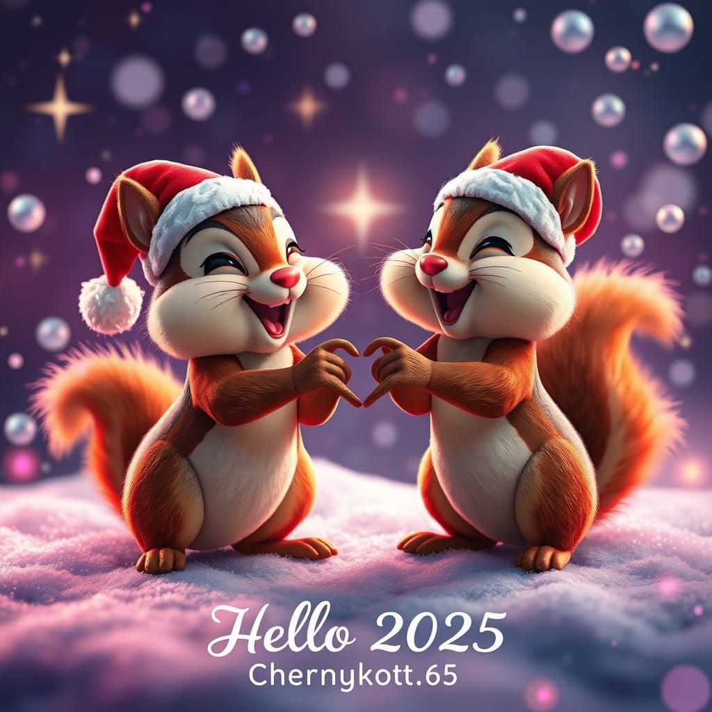 Hyper-Realistic Disney Squirrels Celebrate New Yea... - AI Art