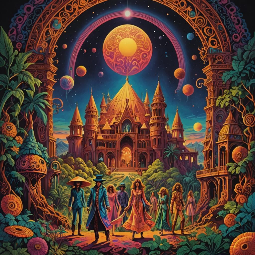 70's psychedelic album cover of band called Shade Talon - AI Generated ...