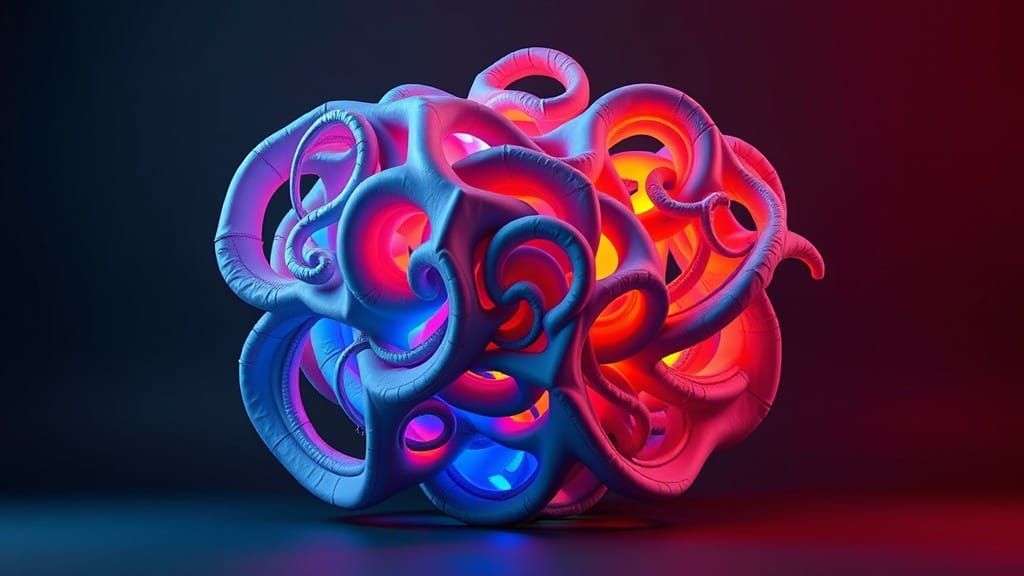 Abstract Reaction Diffusion Sculpture in Vibrant E... - AI Art