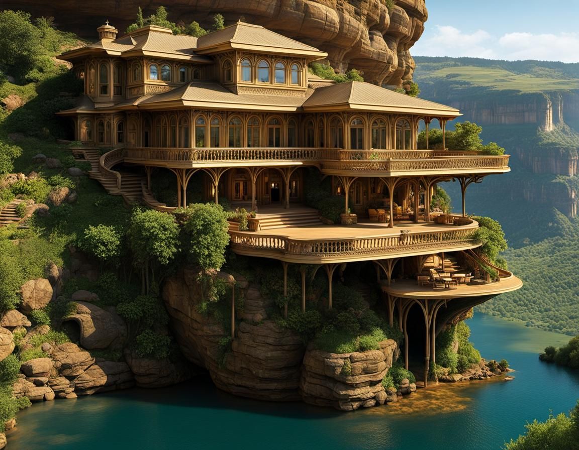 A stunning scene of an incredible impossible architecturally designed ...