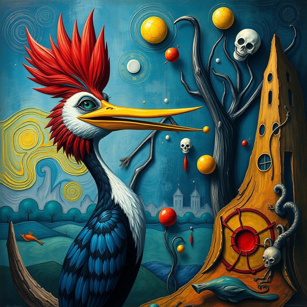 Surreal Mashup of Artistic Legends in Vibrant Cubi... - AI Art