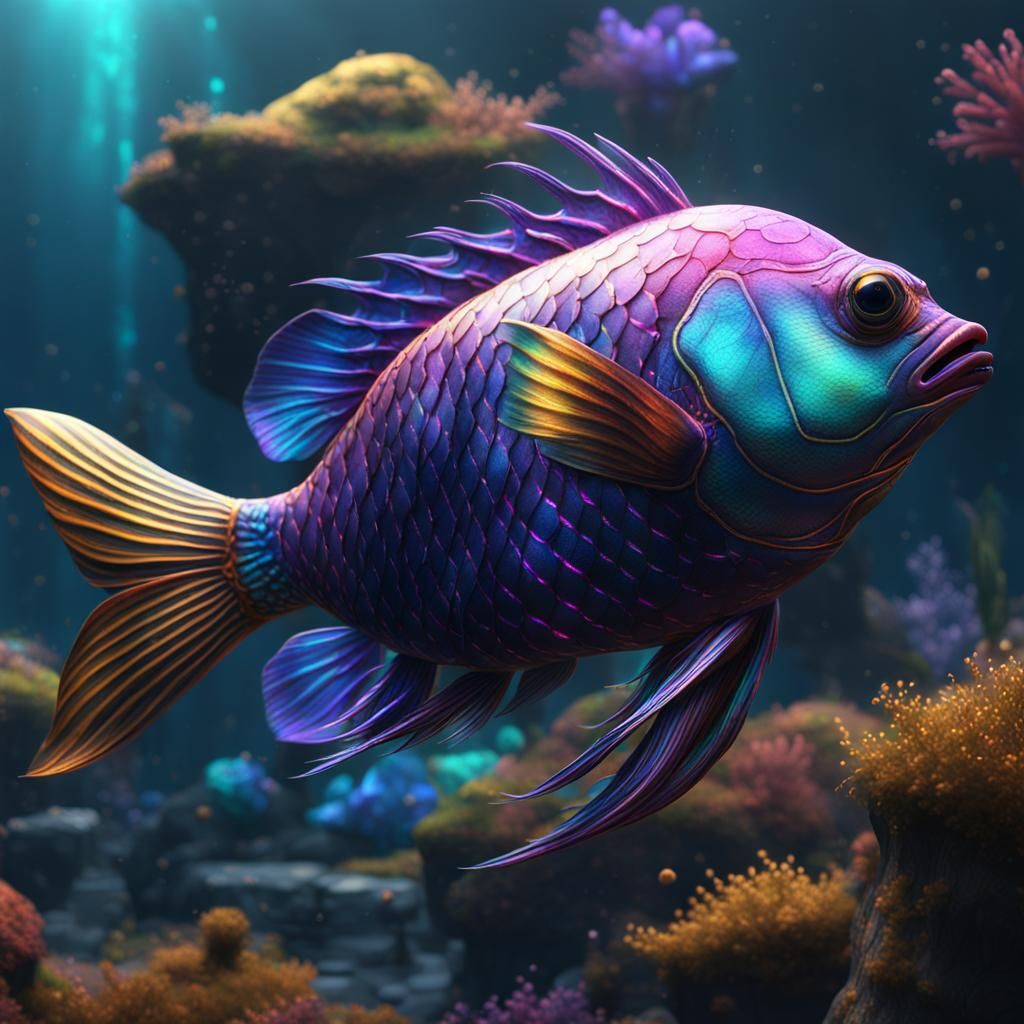 Iridescent fish - AI Generated Artwork - NightCafe Creator