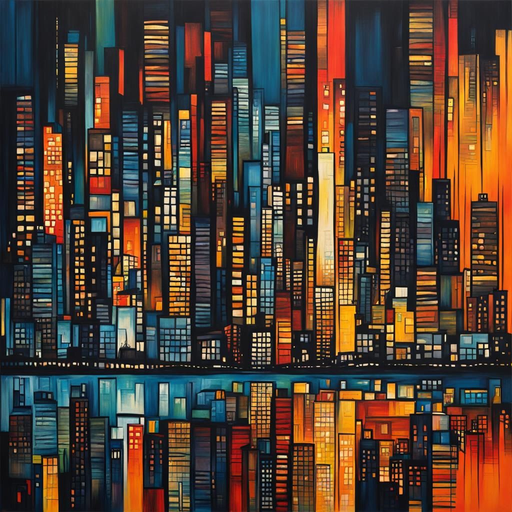 City painting - AI Generated Artwork - NightCafe Creator