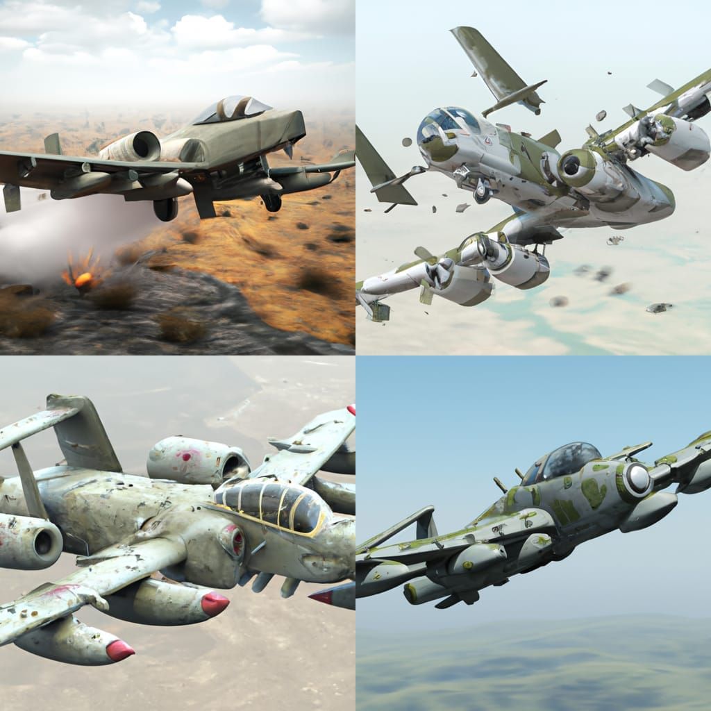 A-10 warthog, strafing run - AI Generated Artwork - NightCafe Creator