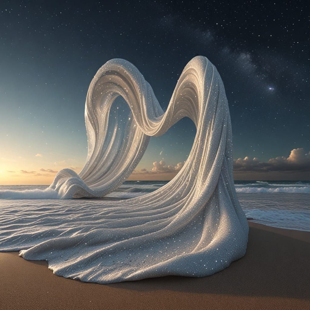 Fantasy Seascapes - Cosmic Fabric Beach Scapes in Vibrant Gl...