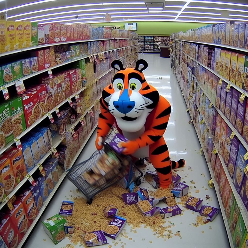 Tony the Tiger Destroying the Competition - AI Generated Artwork ...
