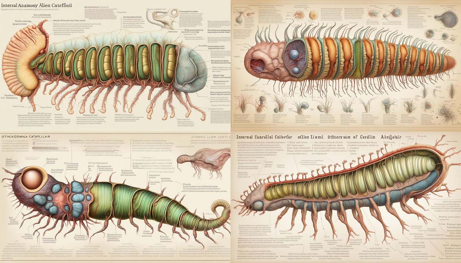 A detailed accurate scientific diagram of the anatomy of alien ...