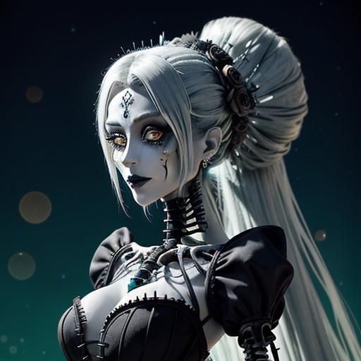 Biomechanical Silver-Hair Bioluminescent Boney Beauty Babe by Andy ...