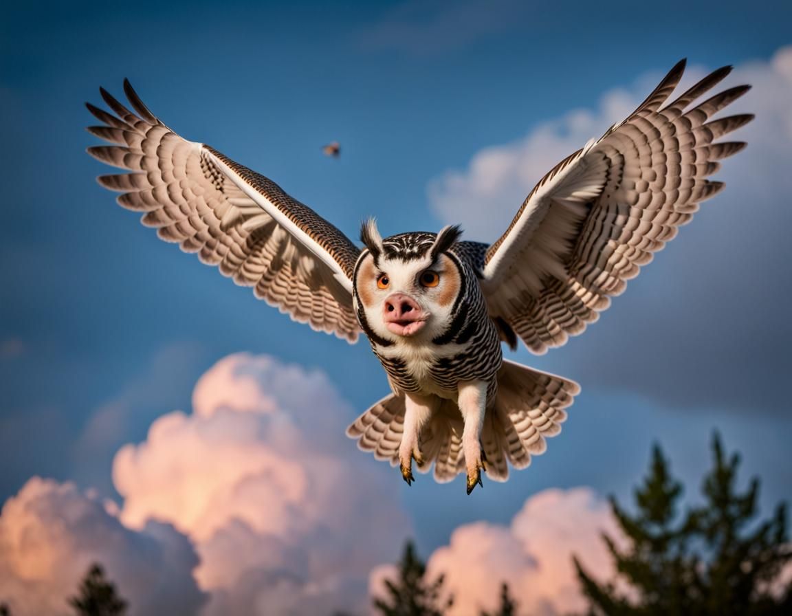 Owl with a Snout - AI Generated Artwork - NightCafe Creator