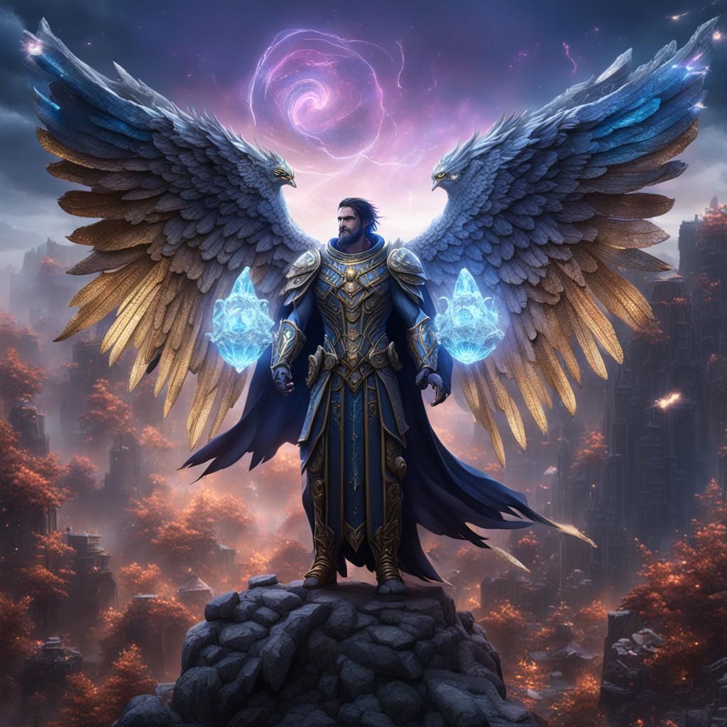 Michael angelo with crystal wings - AI Generated Artwork - NightCafe ...