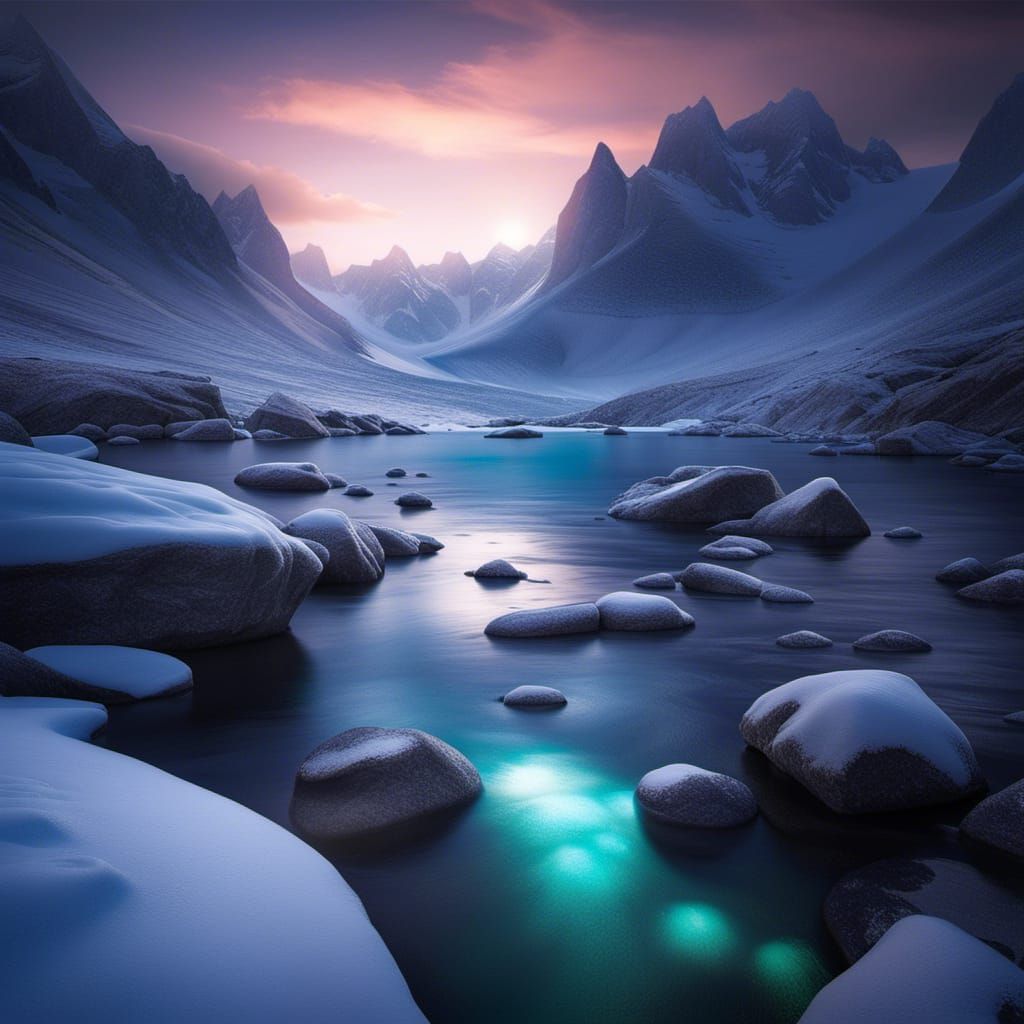 glacial lake - AI Generated Artwork - NightCafe Creator