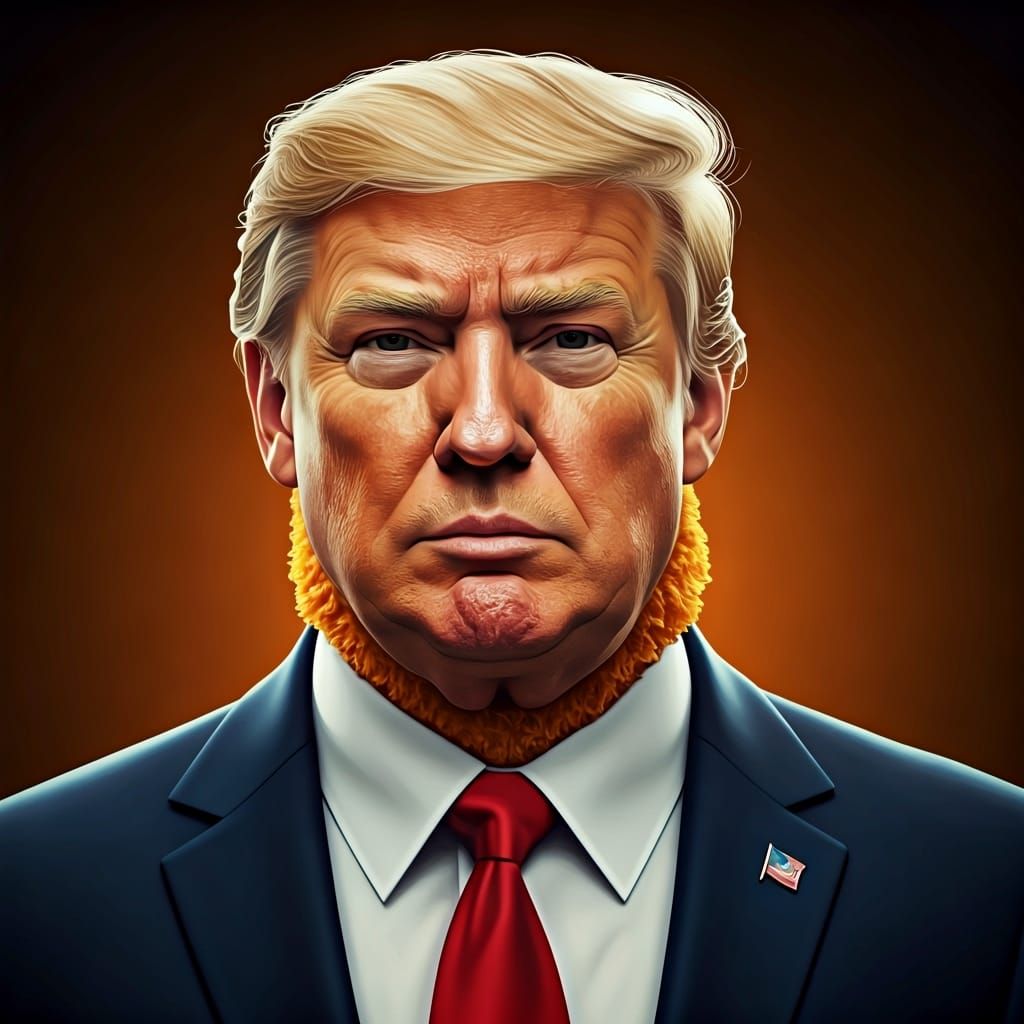 Donald Trump as Taco Chicken Cheeto Caricature - AI Art