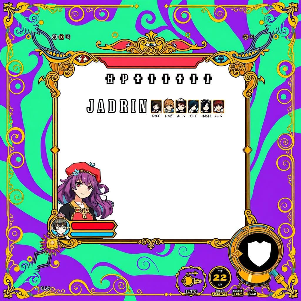 Psychedelic JRPG Battle Screen with Swirly Pattern... - AI Art