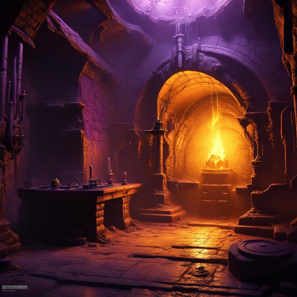 Underground forge filled with poisonous gas - AI Generated Artwork ...