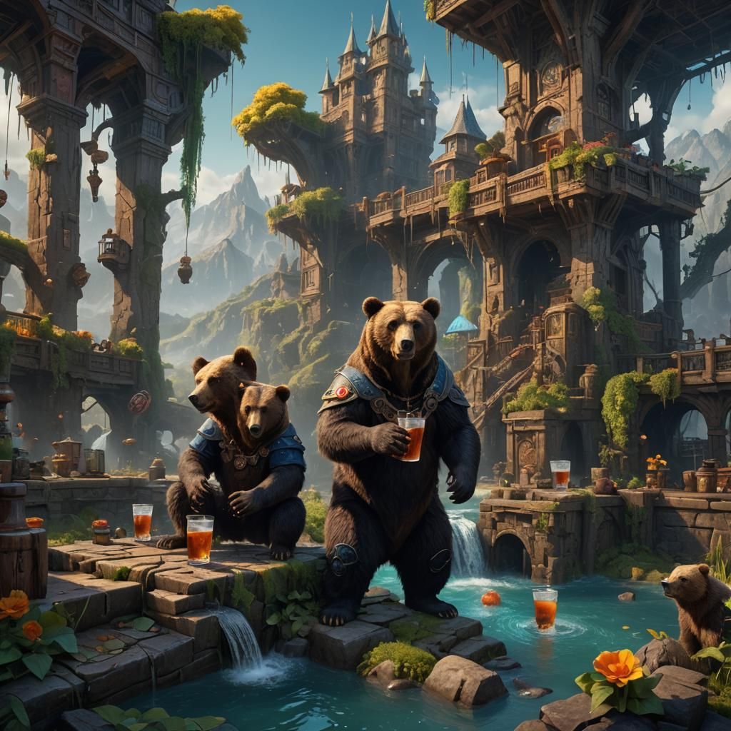 Thirsty Thursday bears - AI Generated Artwork - NightCafe Creator