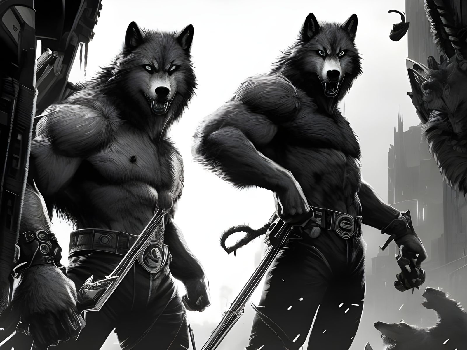 Outlaw Werewolves - AI Generated Artwork - NightCafe Creator