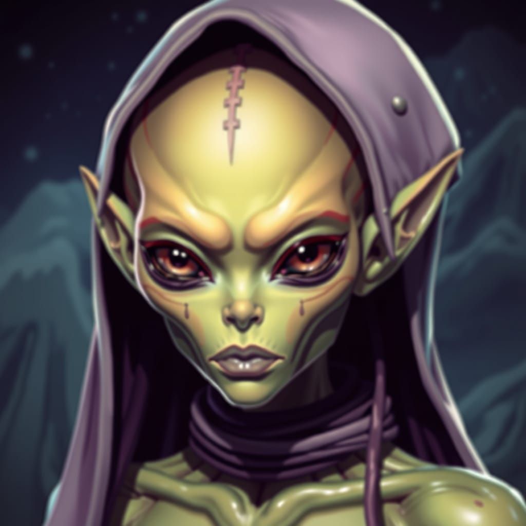 Surreal Portrait of an Alien Woman - AI Art