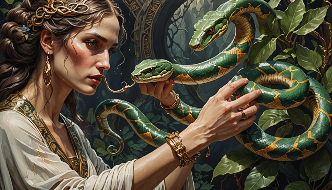 snake and goddess - AI Generated Artwork - NightCafe Creator