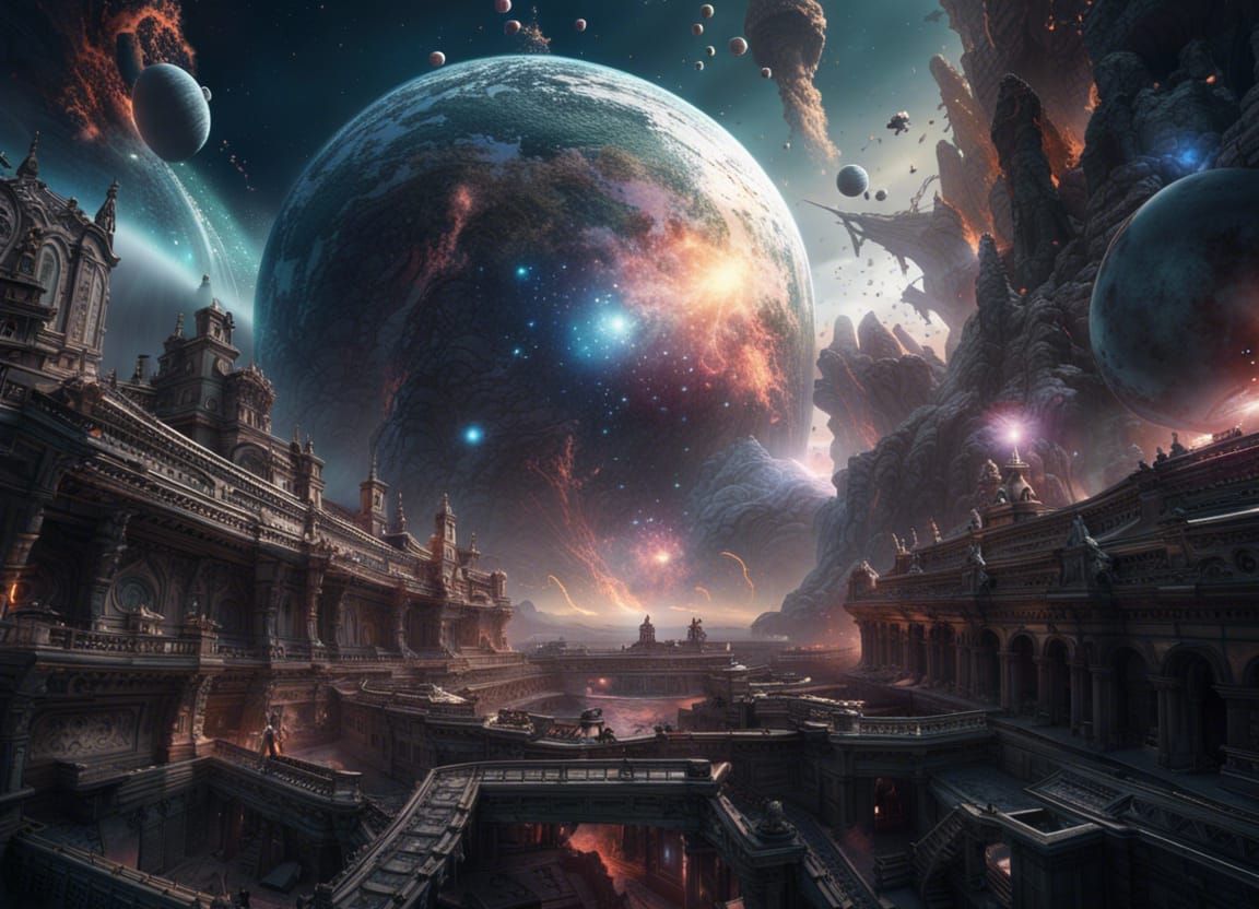 Cosmic City - AI Generated Artwork - NightCafe Creator