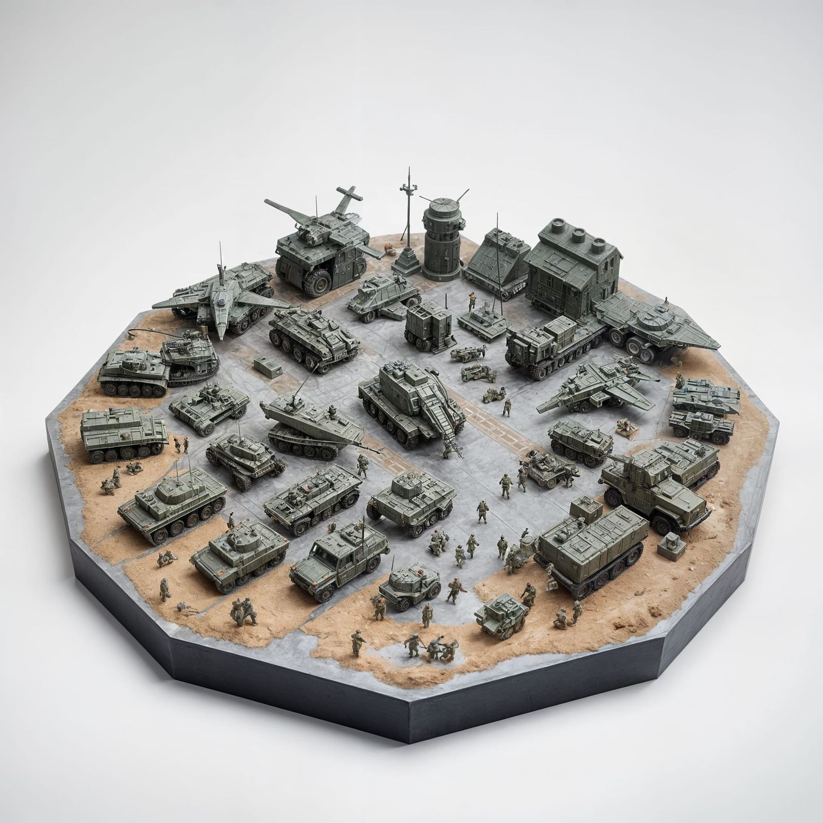 Modern Military Base Model in Scale with Advanced ... - AI Art