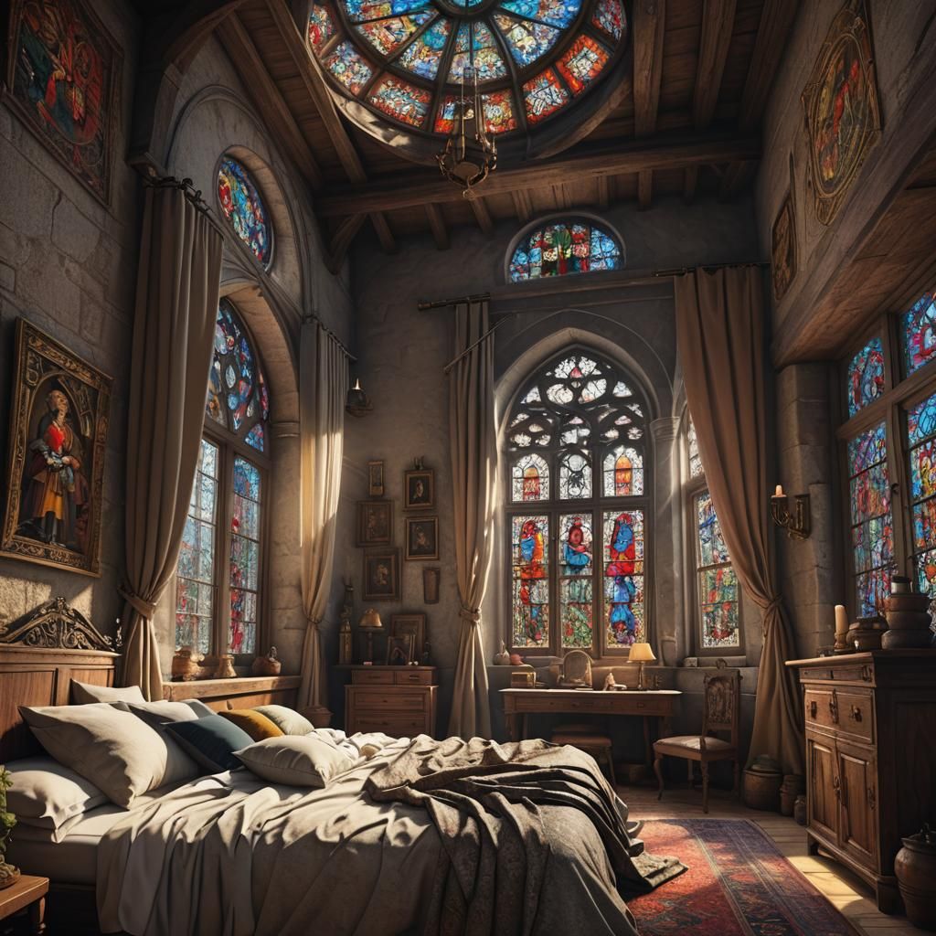 Medieval bedroom - AI Generated Artwork - NightCafe Creator