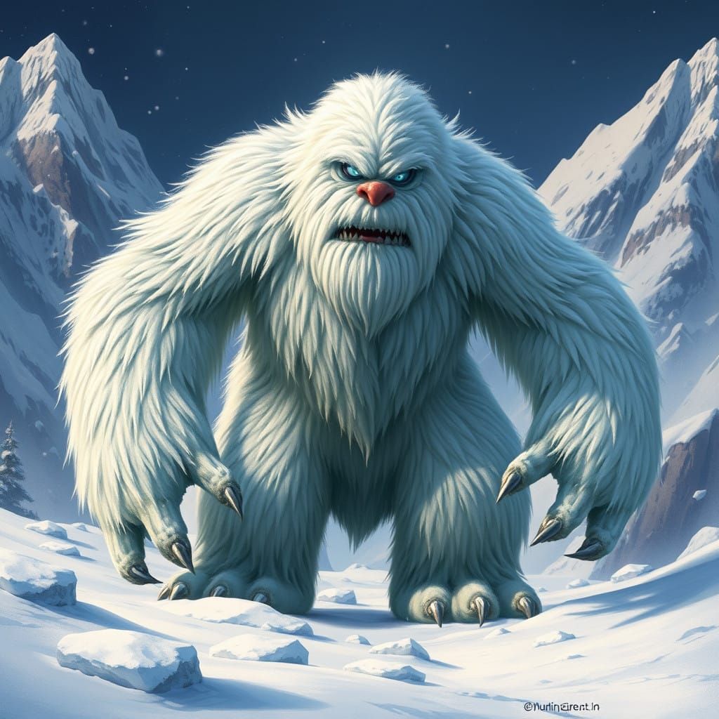 The Abominable Snow Monster character from Rudolph, very detailed