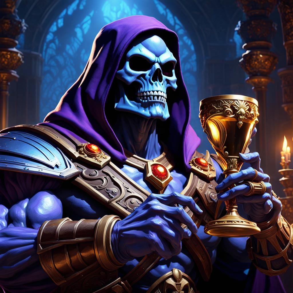 Skeletor having a drink, Masters of the Universe, MOTU, style of magic ...