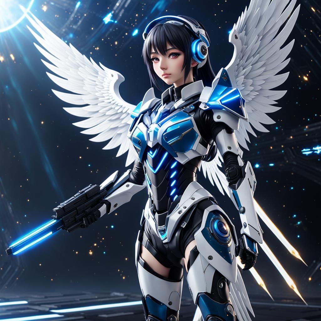 Futuristic sci-fi angelic battle-suit. - AI Generated Artwork ...